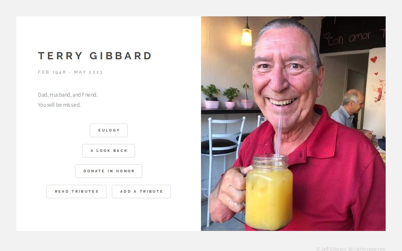 In Loving Memory of Terry Gibbard